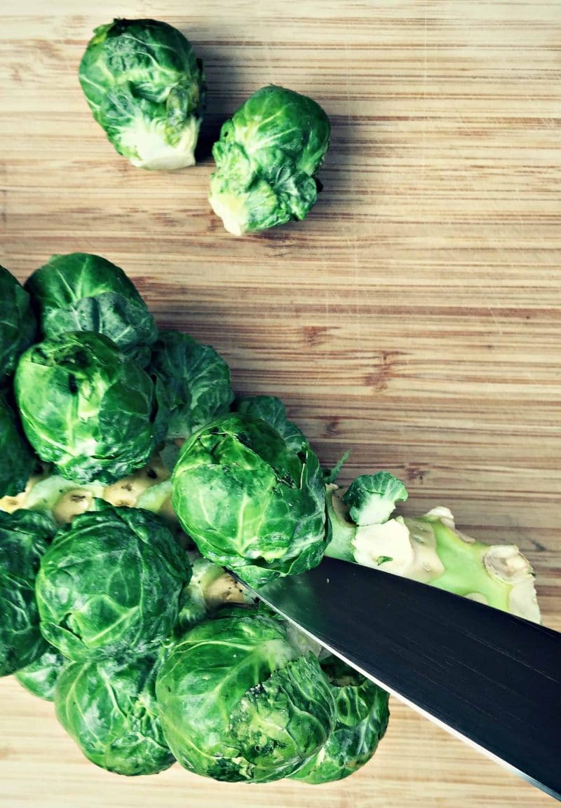 Roasted Brussels Sprouts with Bacon and Maple Pecans