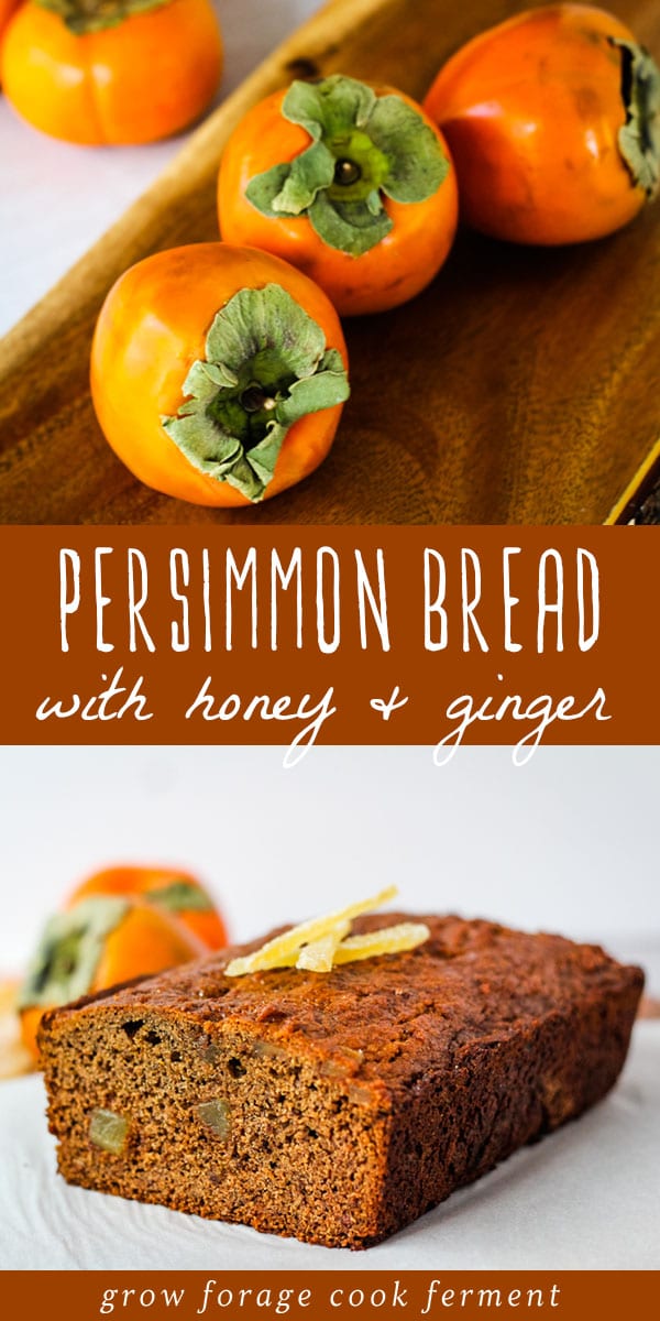 Spiced Persimmon Bread with Honey and Ginger