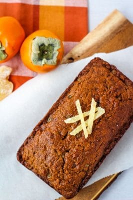 Spiced Persimmon Bread with Honey and Ginger