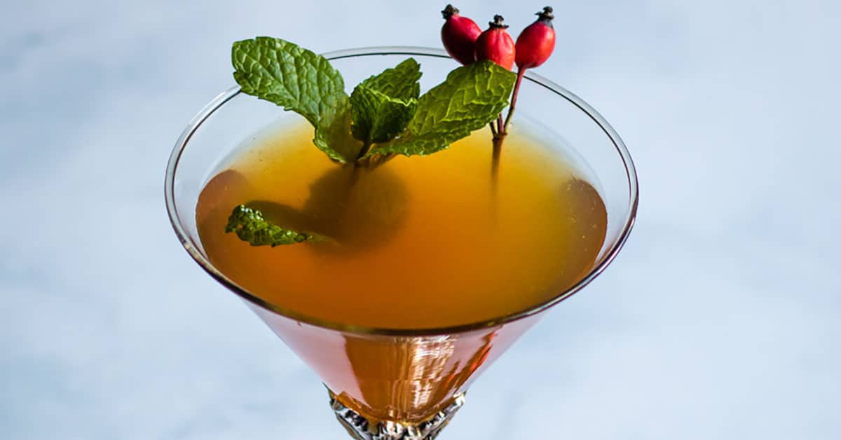 Rose Hip Whiskey Smash: Foraged Fall Cocktail