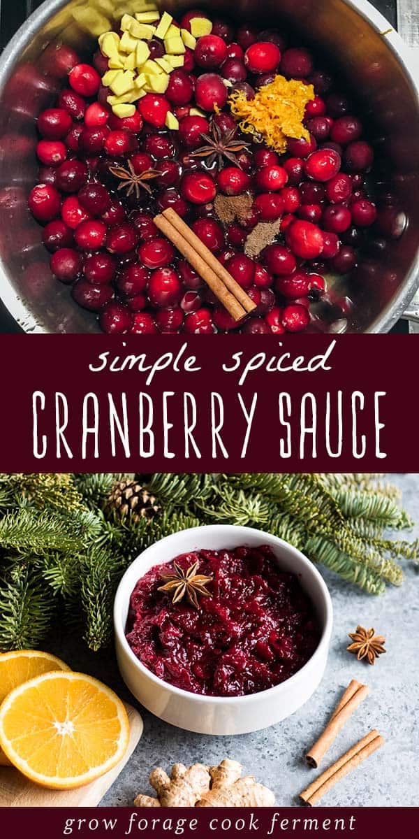 Simple Spiced Cranberry Sauce with Orange and Ginger