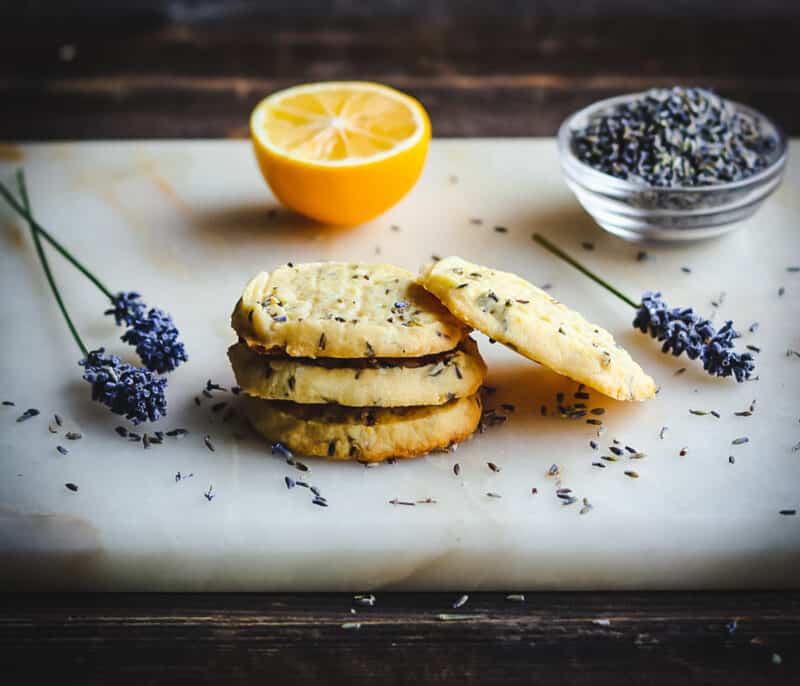 Lemon Lavender Shortbread Cookies
