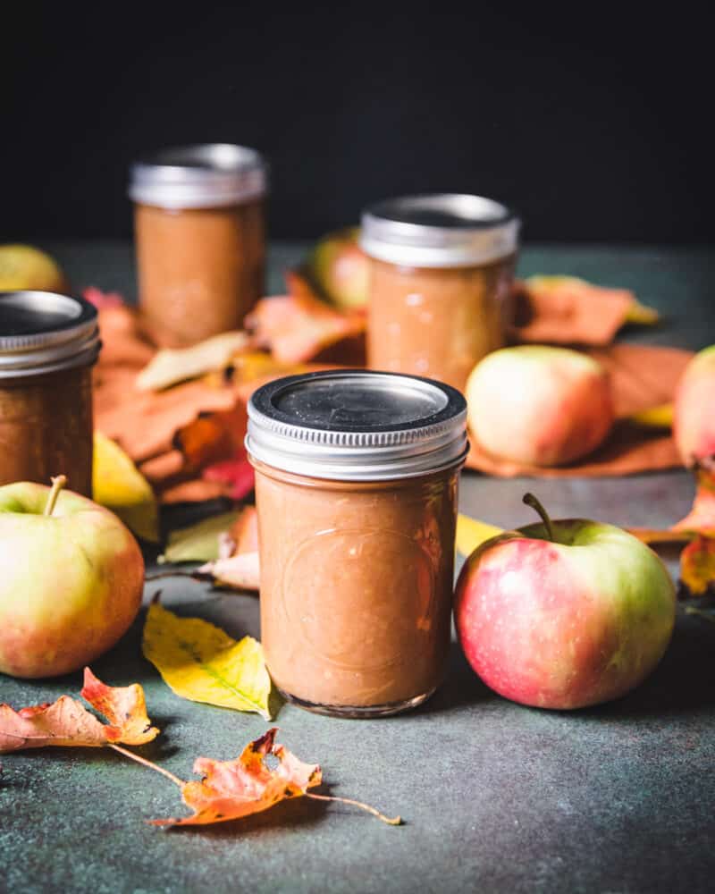Homemade Spiced Apple Butter with Maple Syrup