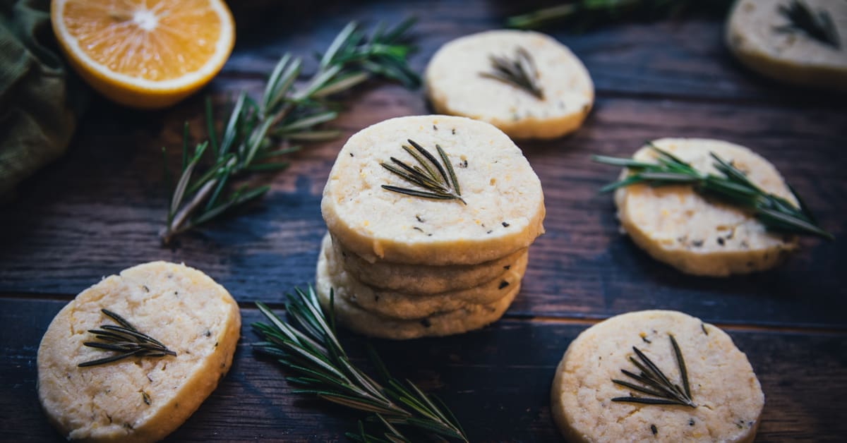 Lemon and Rosemary Shortbread Cookies