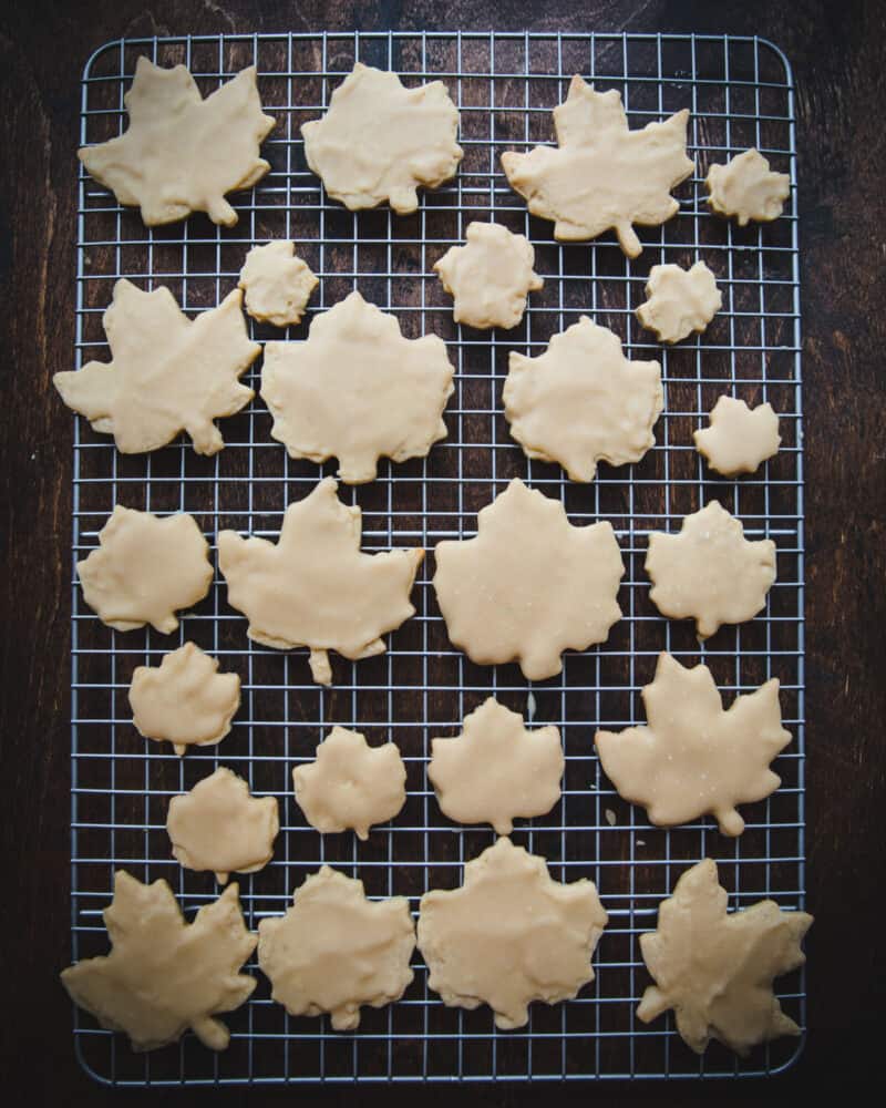 Maple Leaf Cookies with Maple Icing