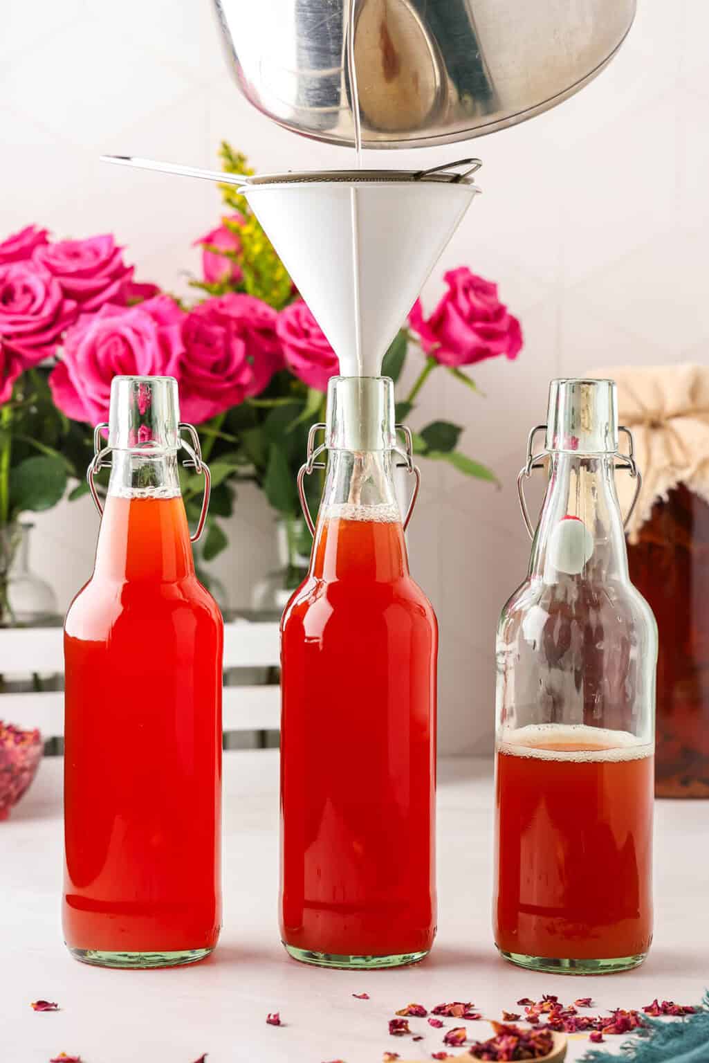 How to Make Rose Kombucha: Second Ferment