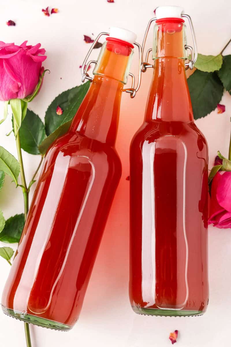 How to Make Rose Kombucha: Second Ferment