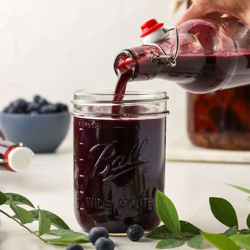 Homemade Blueberry Kombucha