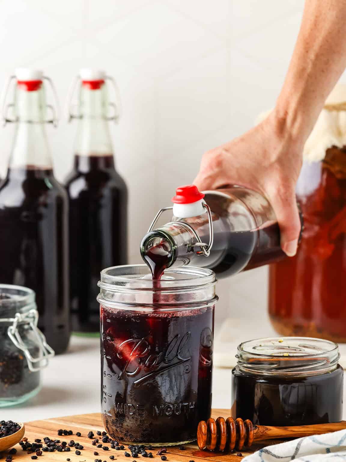 Elderberry Kombucha: Second Ferment