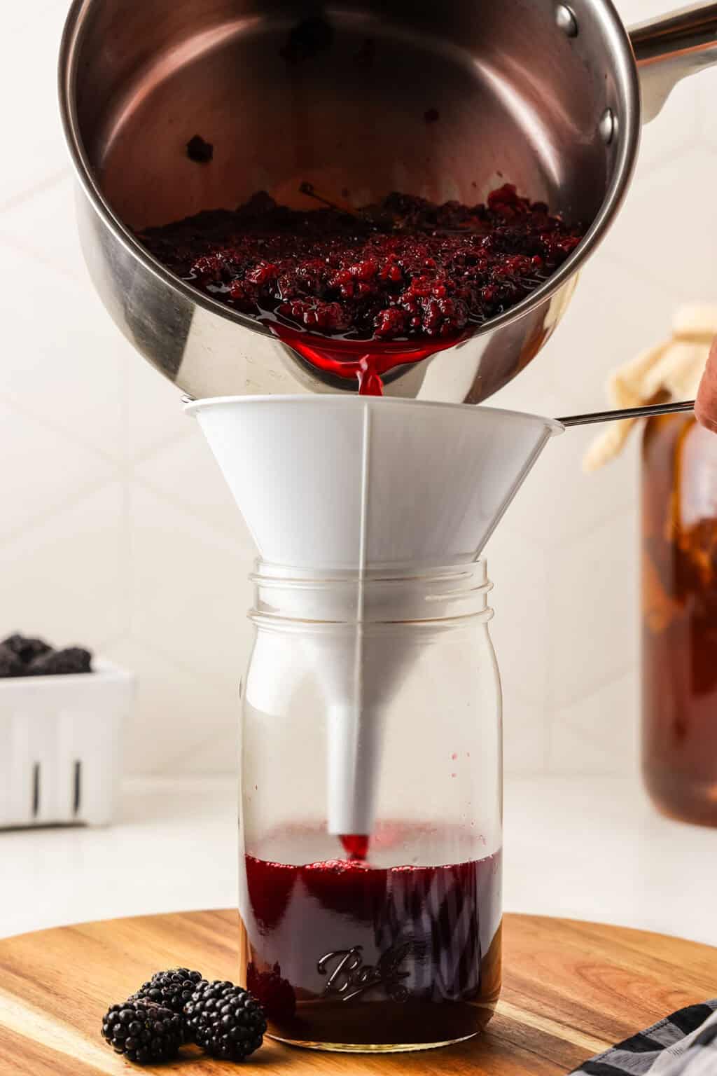 Homemade Blackberry Kombucha