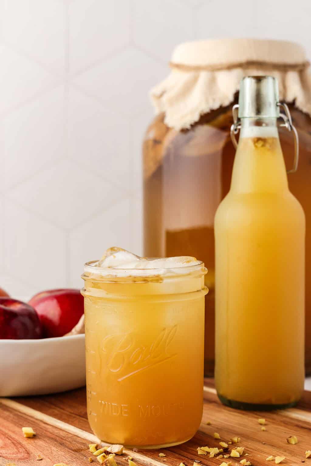 Apple Ginger Kombucha For Fall
