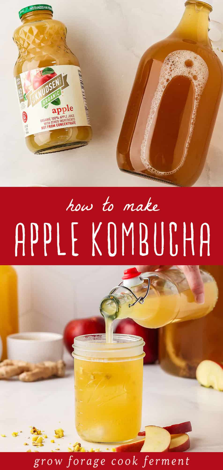 Apple Ginger Kombucha For Fall