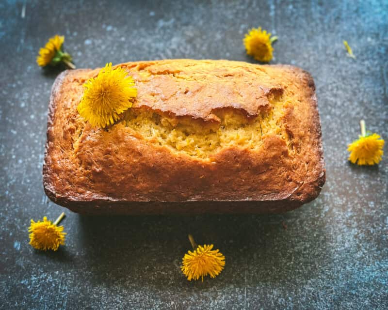 Dandelion Bread With Honey Lemon Glaze